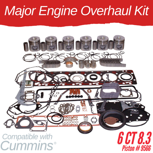 MAJOR ENGINE OVERHAUL KIT FOR CUMMINS 6CT 8.3 PISTON # 9566