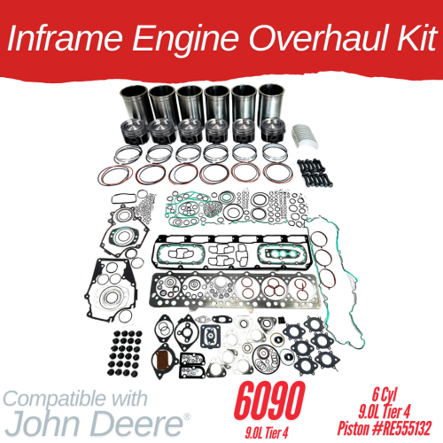 INFRAME ENGINE OVERHAUL KIT JOHN DEERE 6090 9.0L Tier 4 - Piston # RE555132