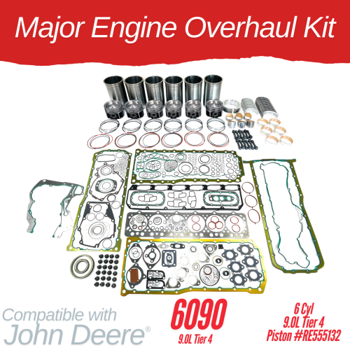 MAJOR ENGINE OVERHAUL KIT JOHN DEERE 6090 9.0L Tier 4 - Piston # RE555132