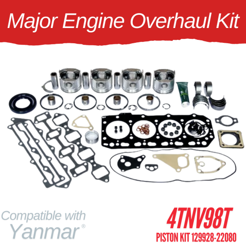 MAJOR ENGINE REBUILD KIT FOR YANMAR 4TNV98T TURBO PISTON NUMBER 129928 ...